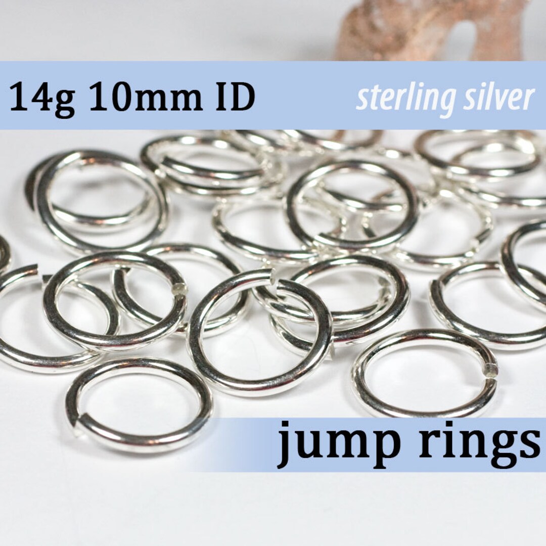 14g 10.0 Mm ID Sterling Jump Rings -- 14g10.00 Silver 925 Jumprings ...