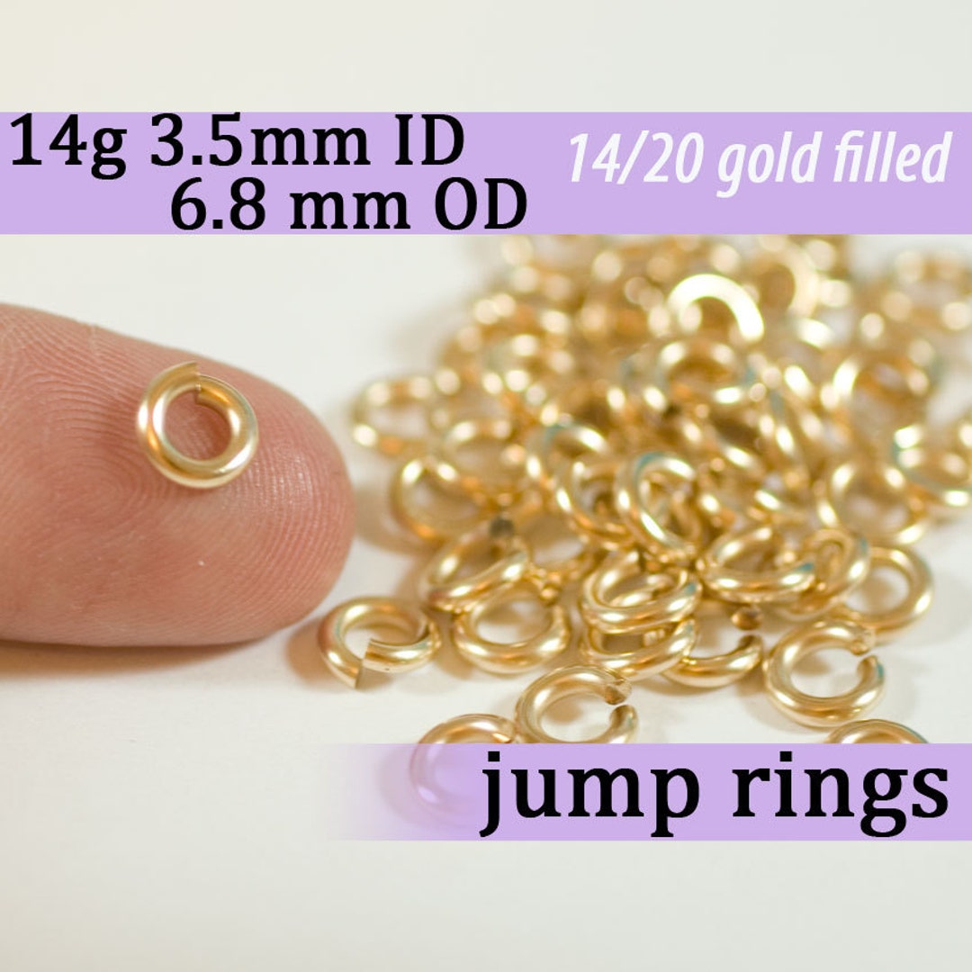 14g 3.5 Mm ID 6.8mm OD Gold Filled Jump Rings -- Goldfill 14g3.50 ...