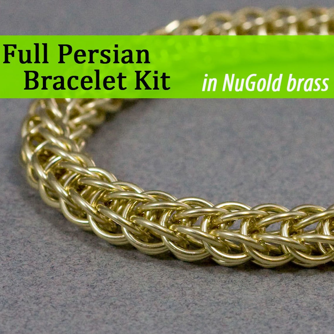 Full Persian Chainmaille Bracelet Kit in Nugold Brass | Etsy