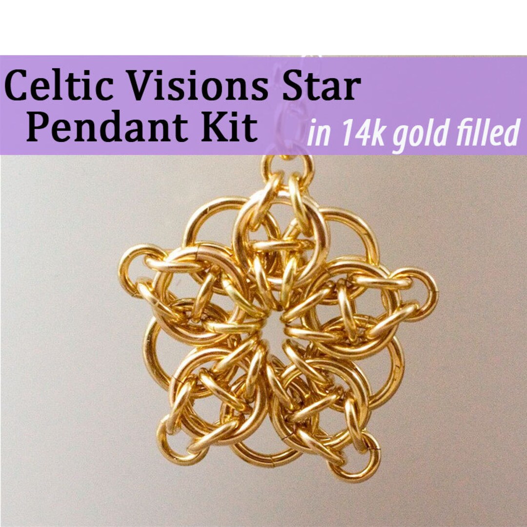 Celtic Visions Star Pendant Chainmaille Kit in 14k Gold Filled - Etsy