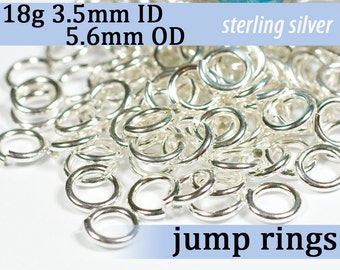 20g 2.75 Mm ID 4.4mm OD Sterling Silver 925 Jump Rings 20g2.75 Open ...