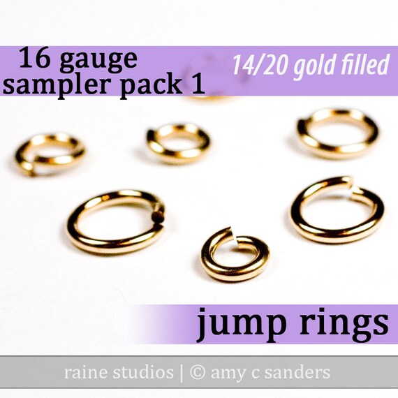 14 Pcs 16g Gold Fill Sampler Pack 1 Jump Rings 16 Gauge | Etsy
