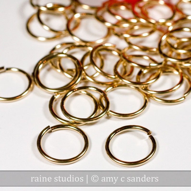 16g 10.0 Mm ID 14k Gold Filled Jump Rings -- Jumprings Goldfill Jump ...