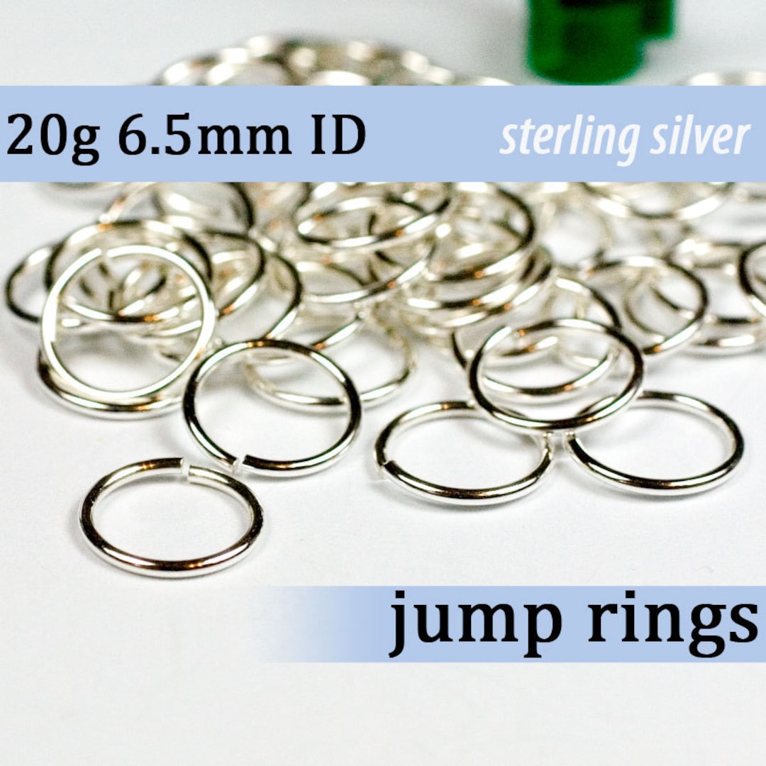 20g 6.5 Mm ID Sterling Silver 925 Jump Rings -- 20g6.50 Open Jumprings ...