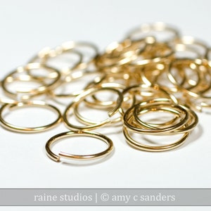 18g 10.0 Mm ID Gold Filled Jump Rings -- Goldfill Jumprings 18g10.00 ...
