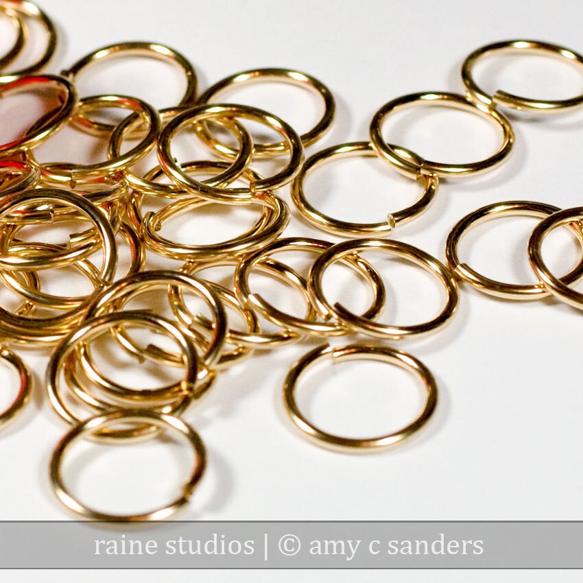16g 10.0 Mm ID 14k Gold Filled Jump Rings -- Jumprings Goldfill Jump ...
