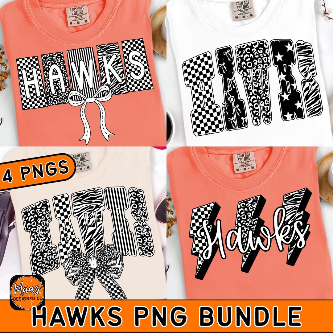 Hawks Mascot Png School Team Checkered Hawks Shirt Hawks Bow Png School ...