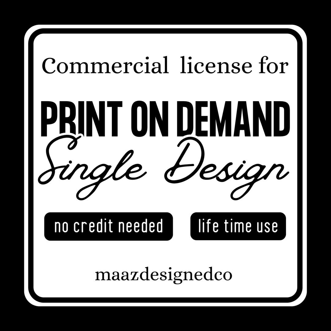 Extended Commercial License,print on Demand License,single Design ...