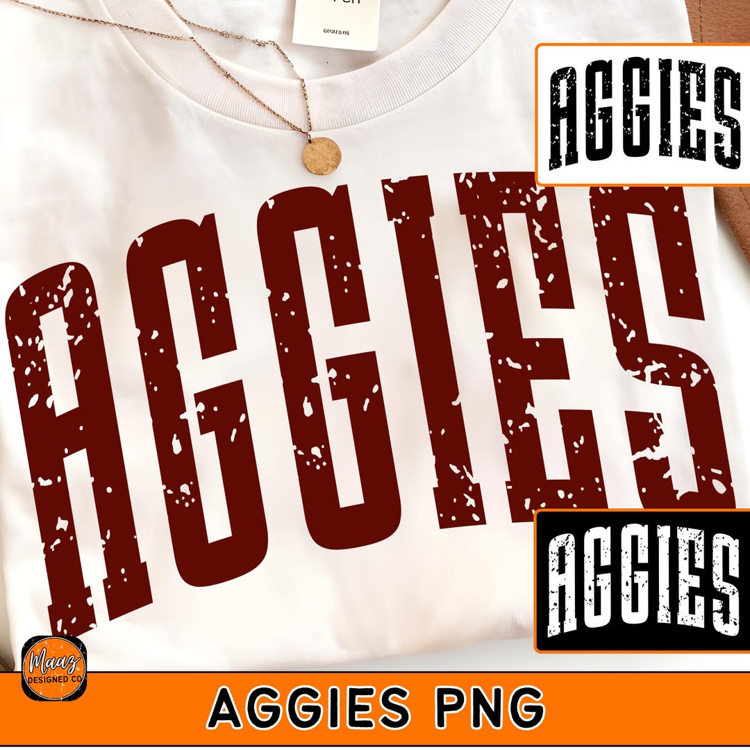 Distressed Varsity Aggies Football Mascot School Spirit Team Png ...