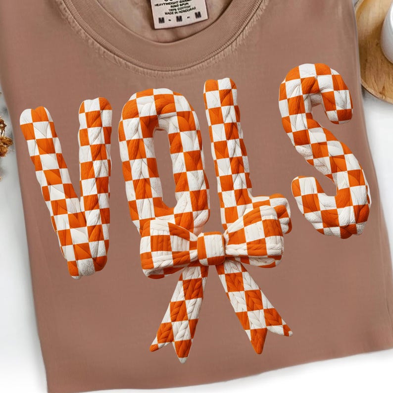 Checkered Faux Yarn Vols Png,tennessee Png,tennessee Football Png,usa ...
