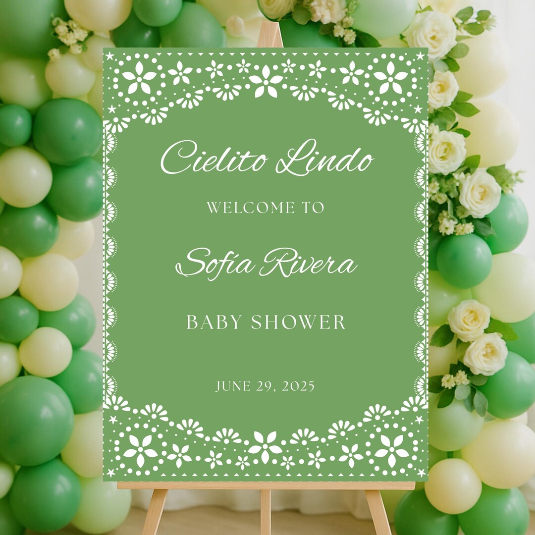 Cielito Lindo Welcome Sign, Talavera Theme Welcome Sign, Editable Canva ...
