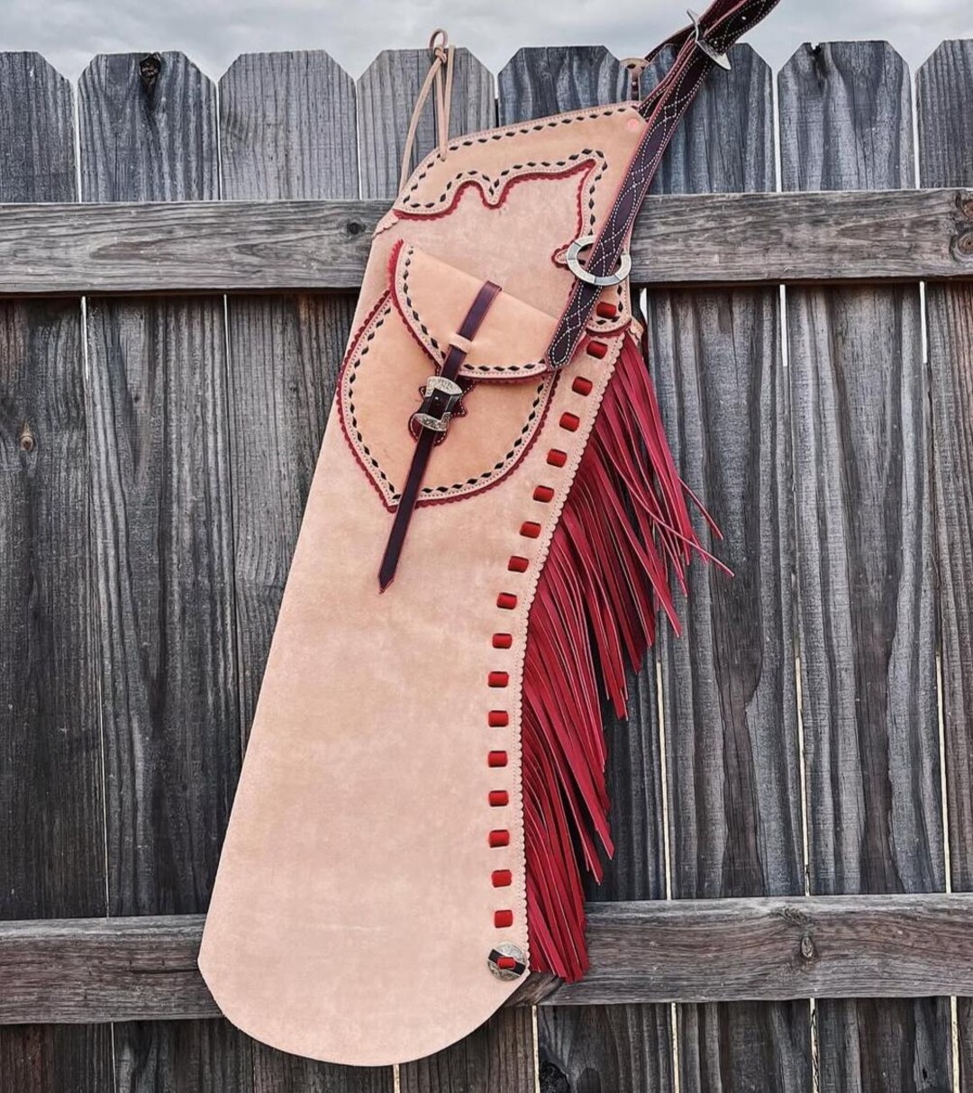 Handmade Western Wear Cowboy Chaps, Rodeo Biker Fringes Chap, Suede ...