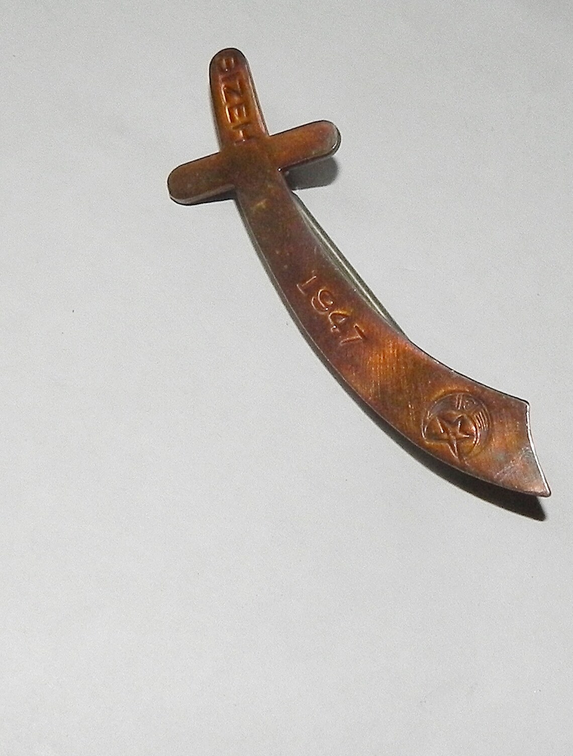 Old 1947 Copper Masonic/shriners Pin in Shape of Scimitar. - Etsy