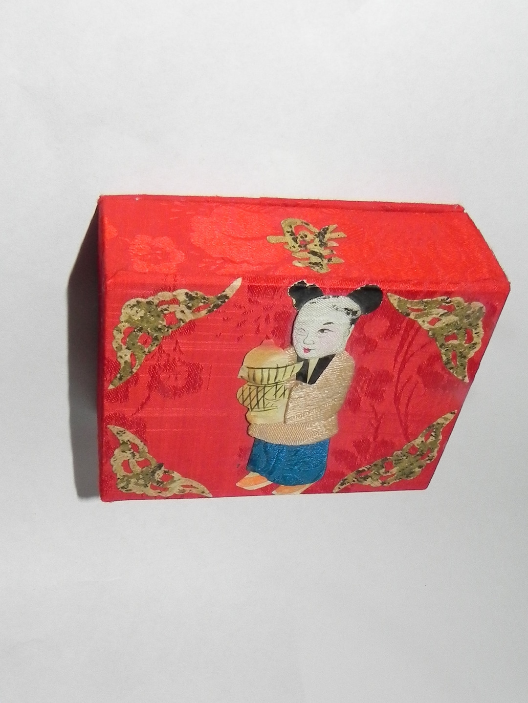 Antique Chinese Handcrafted Good Luck Box With Silk and Applique. - Etsy