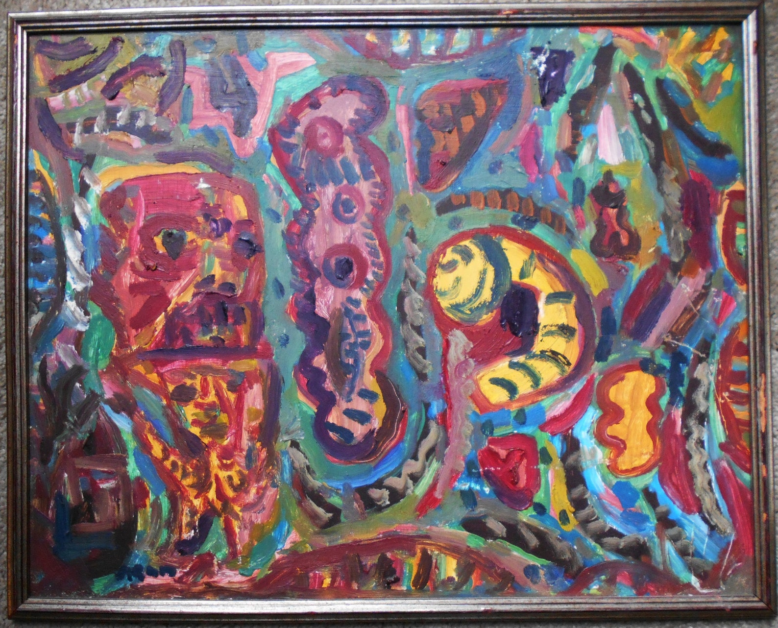 Post Expressionist Oil Painting on Masonite by Well Known Northwest ...