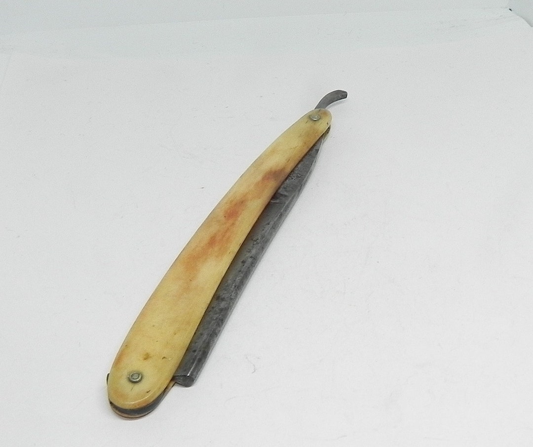 Antique American Made Bone Handled Straight Razor Tonsorial Gem by ...