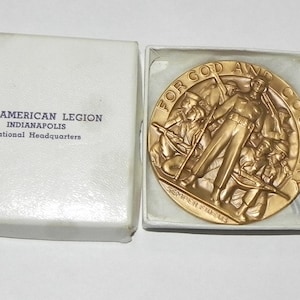 WWII Era American Legion Bronze Medal for God and Country Semper ...