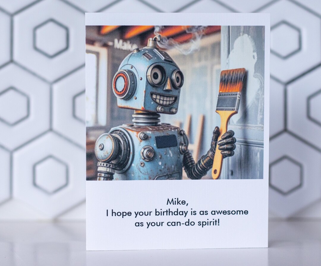 Funny Birthday Card for Dad, Robot Birthday, Handyman Gift, Card for ...