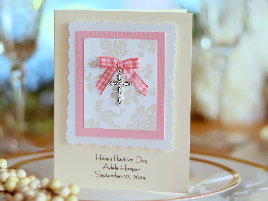 Girl Baptism Card - Card for Godchild - Shabby Chic Baby - Christening ...