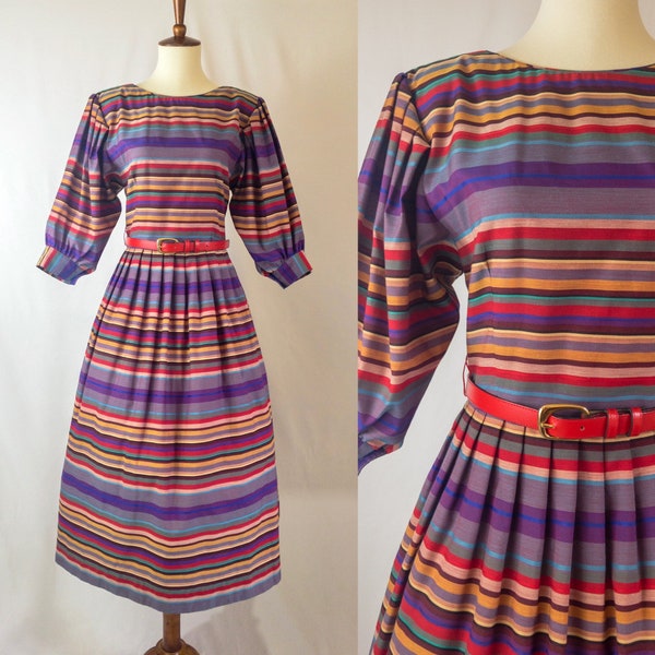Rainbow Stripe Dress - Etsy