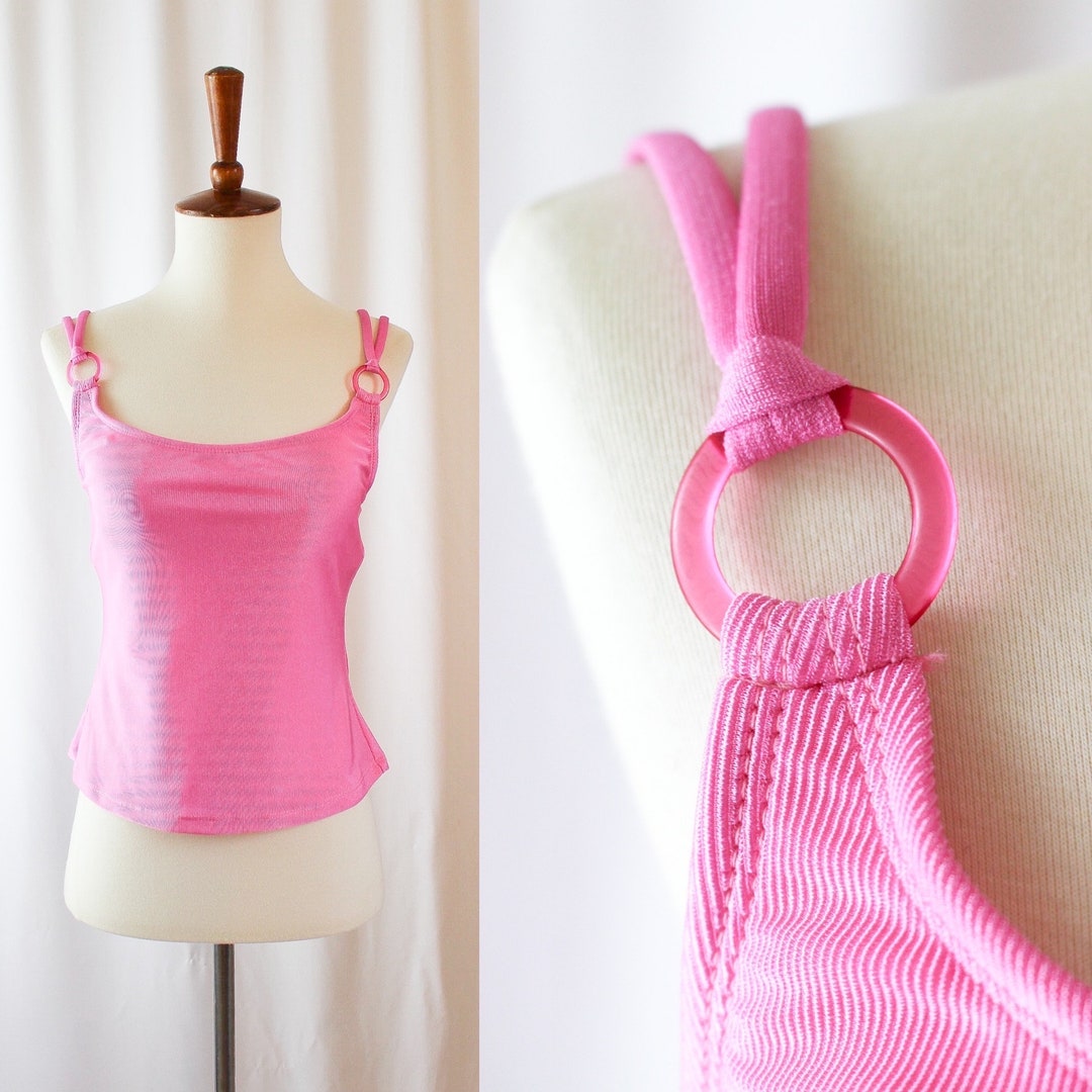 Vintage Barbie Pink Tank Top // Women’s S Small // 90s Retro Swimsuit ...