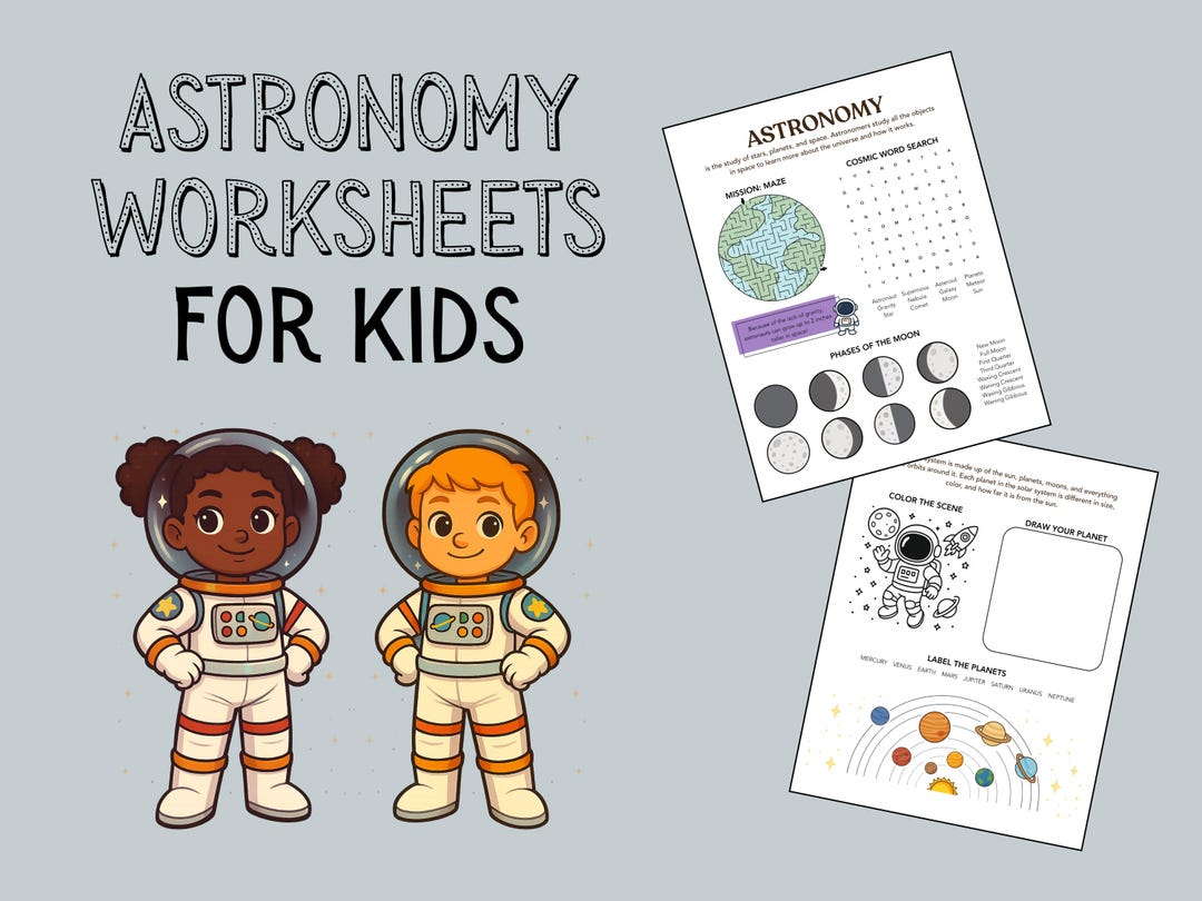 Astronomy Worksheets for Kids | Outer Space | Printable STEM ...