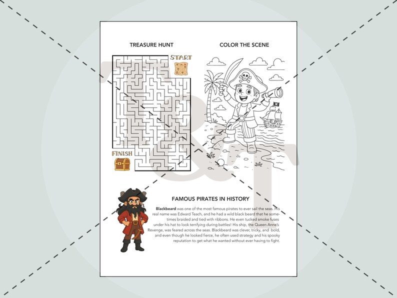 Pirate Worksheets for Kids | Buried Treasure | Printable STEM ...