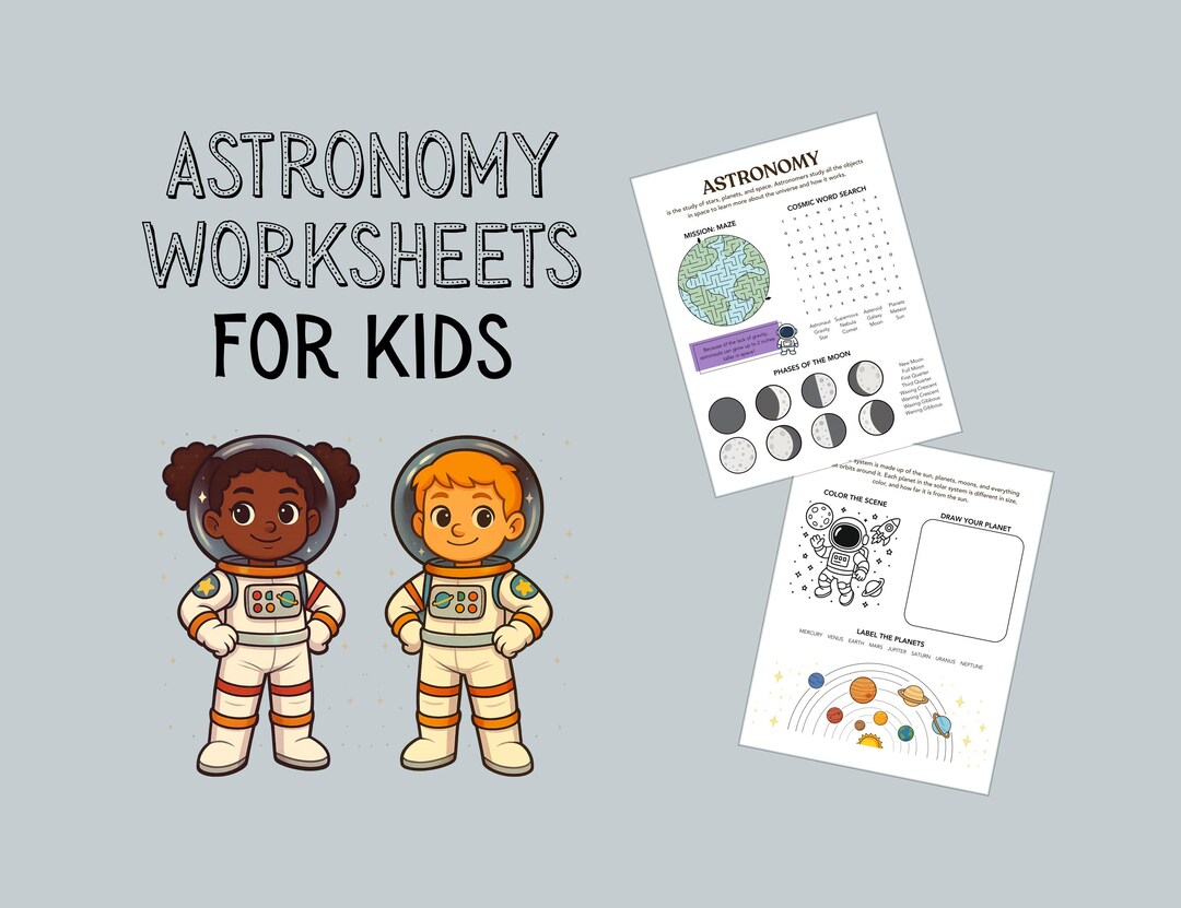 Astronomy Worksheets for Kids | Outer Space | Printable STEM ...