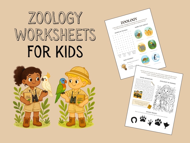 Zoology Worksheets for Kids | Animals, Safari | Printable STEM ...
