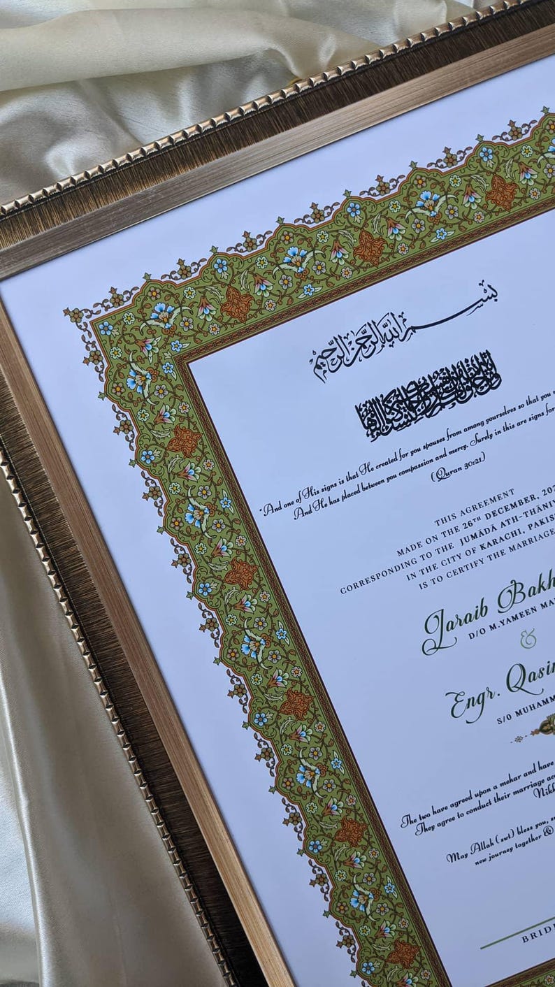 Printable Nikkah Contract | Canva Nikah Nama Template | English ...