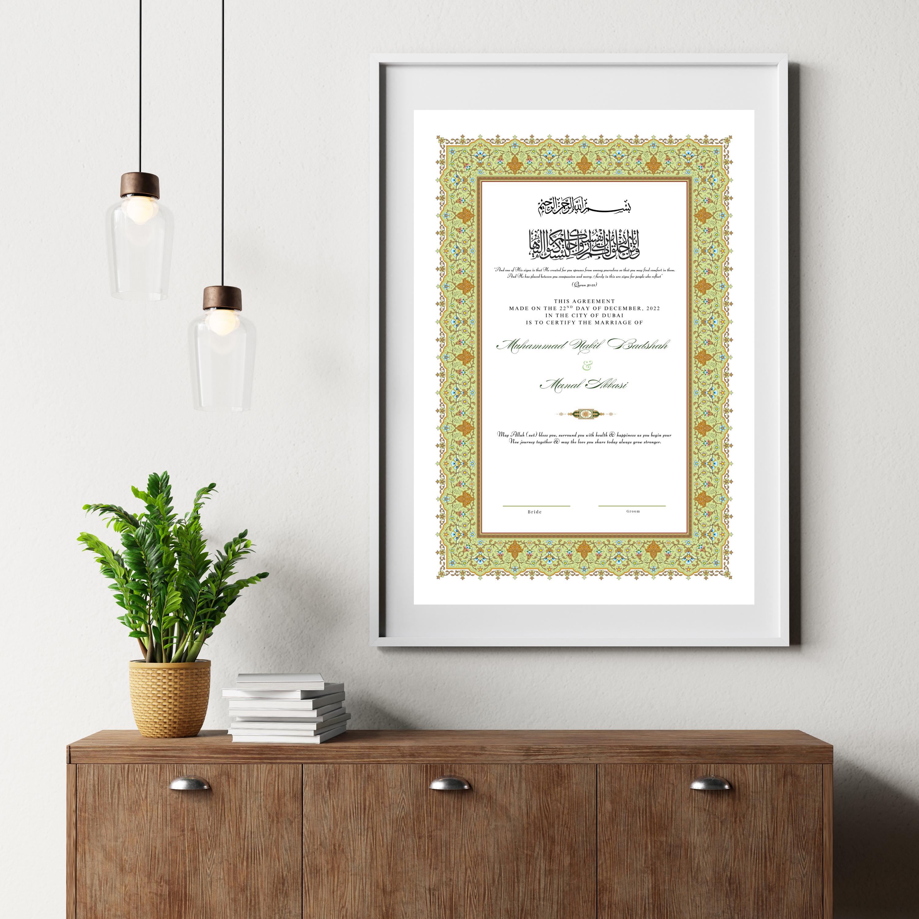 Printable Nikkah Contract | Canva Nikah Nama Template | English ...