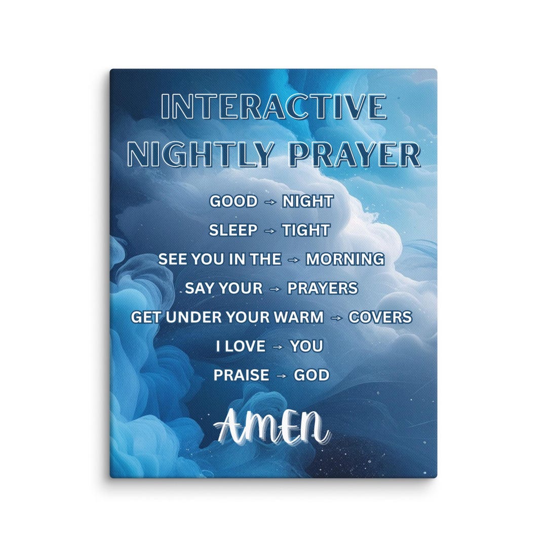 Interactive Nightly Prayer Vertical Canvas Wall Art | Family Bedtime ...