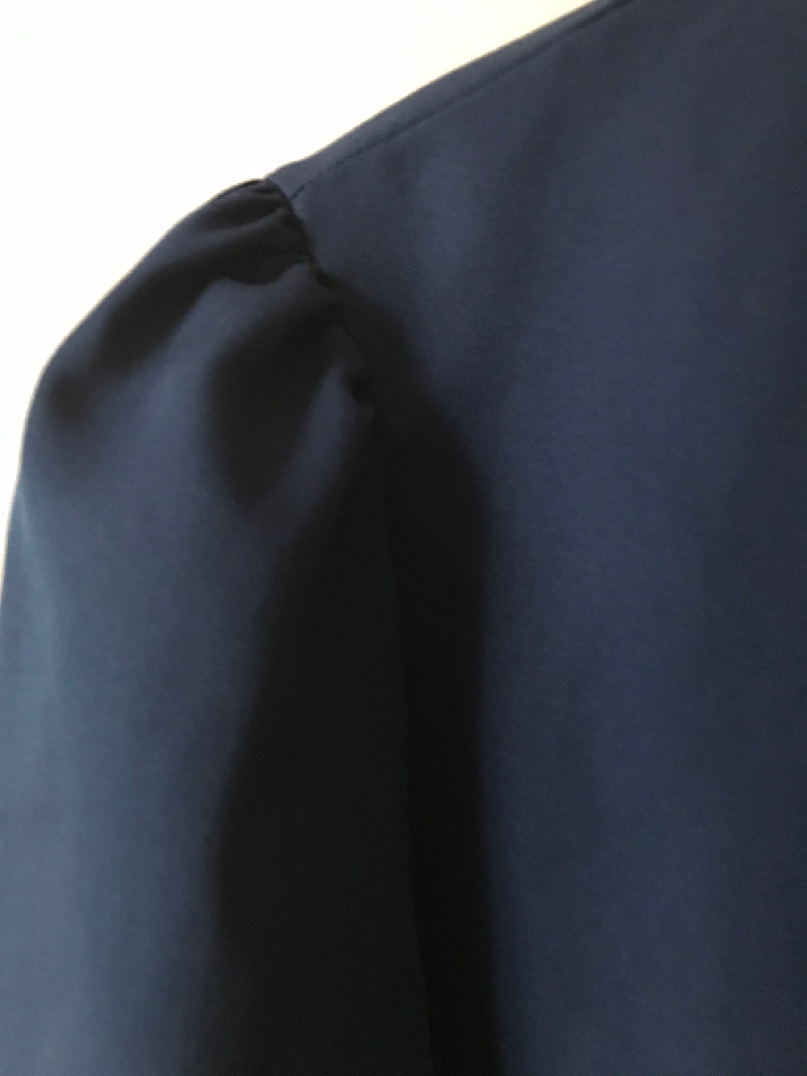 80s Ruffle Neck Cobalt Blue Blouse by Stuffed Shirt Size SM - Etsy