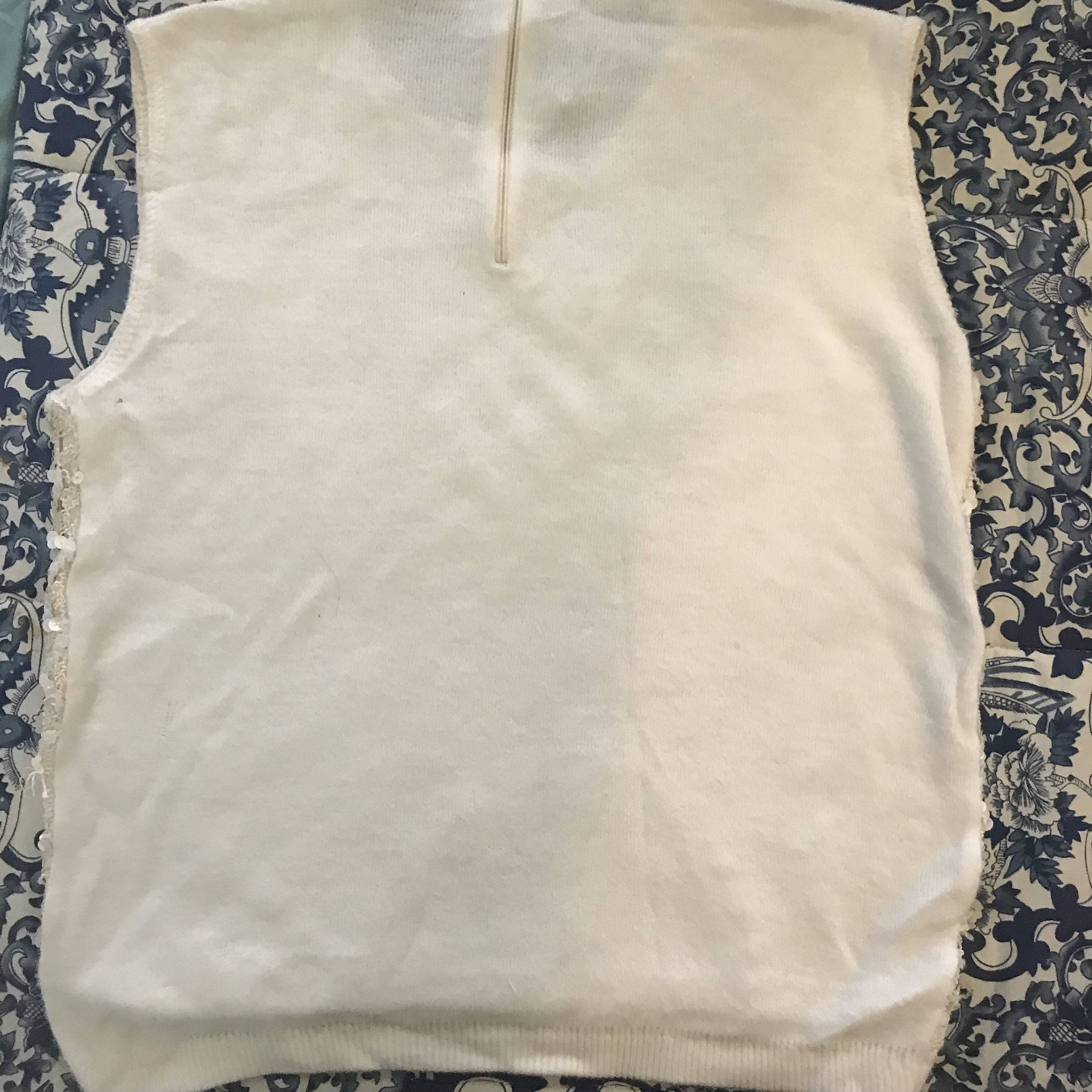 Vintage Sequined 50s or 60's Shell in off White Size Small - Etsy