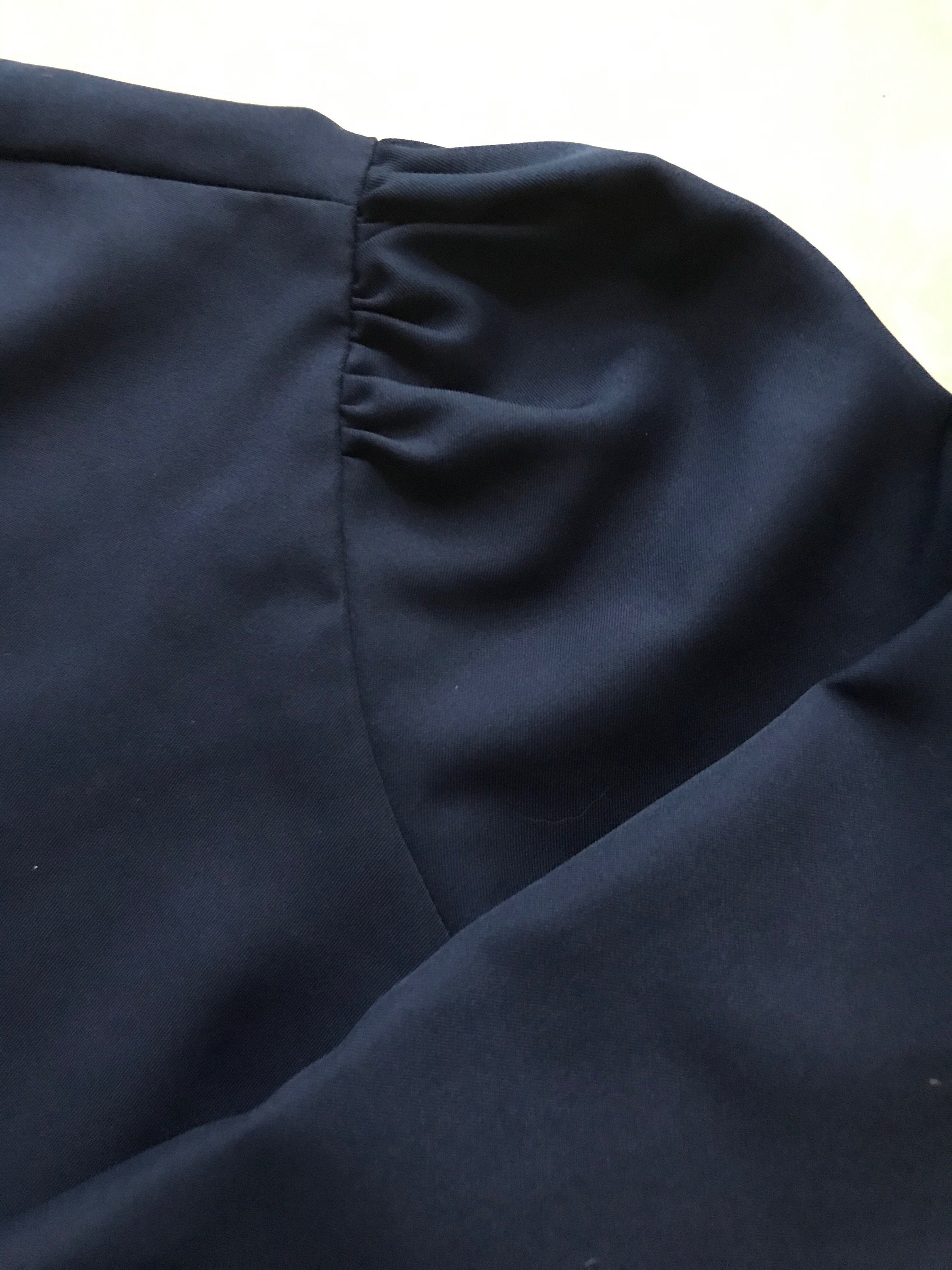 80s Ruffle Neck Cobalt Blue Blouse by Stuffed Shirt Size SM - Etsy