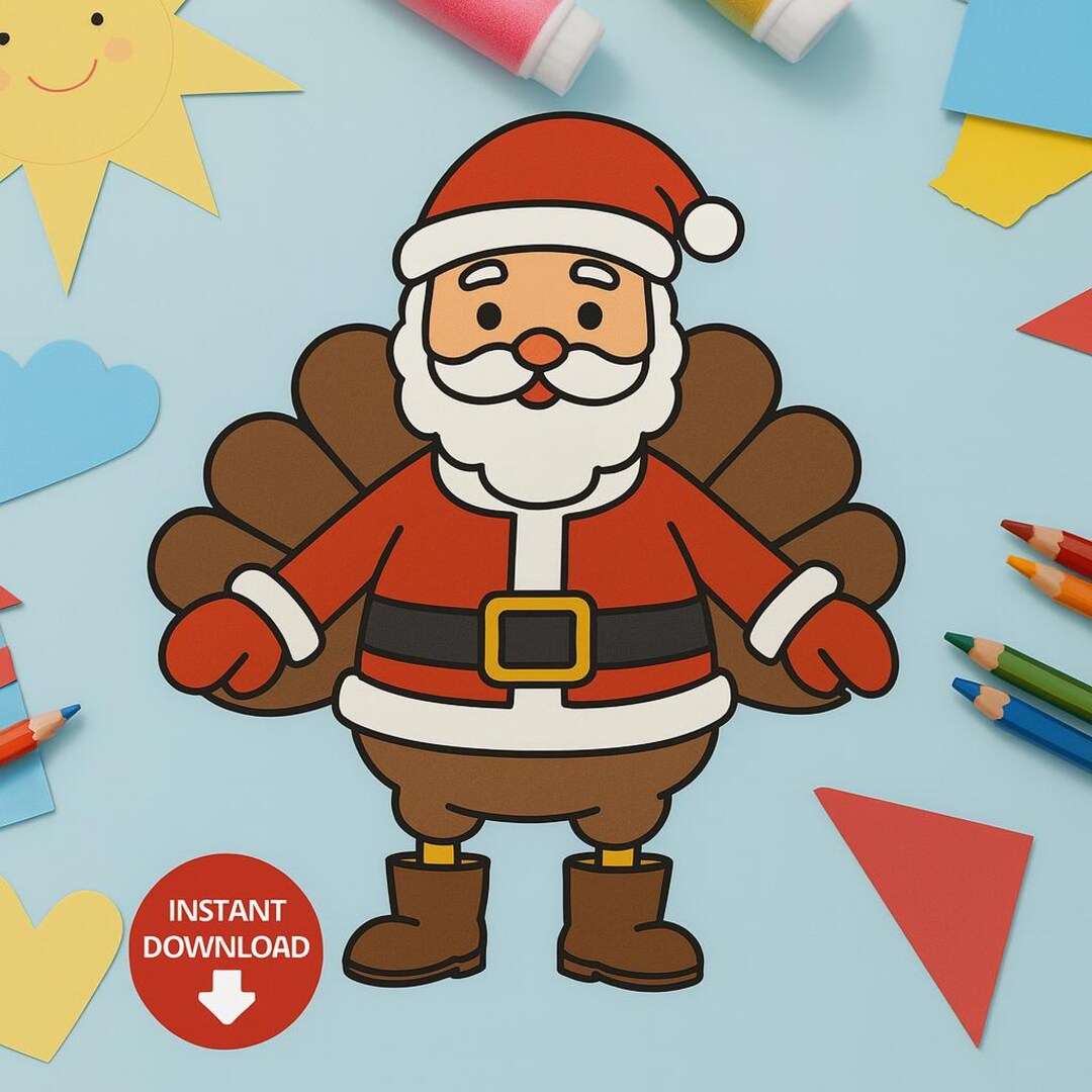 Santa Turkey Disguise Printable – Disguise a Turkey Template for Kids ...