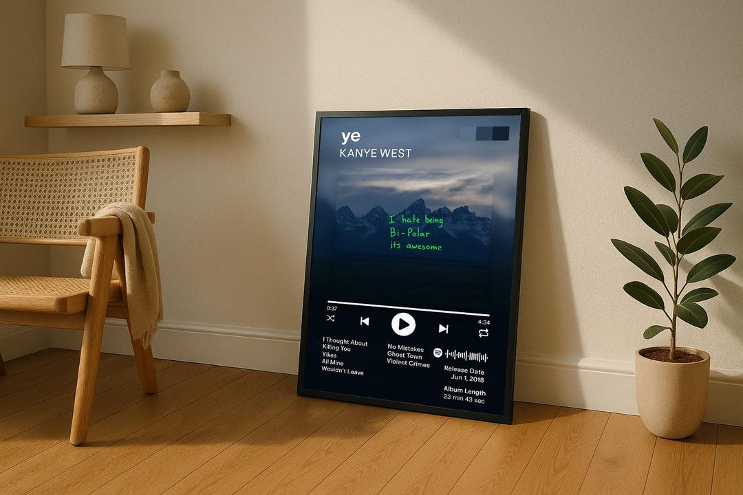 Kanye West Ye Album Cover Poster Digital Download | Hip Hop Wall Art ...