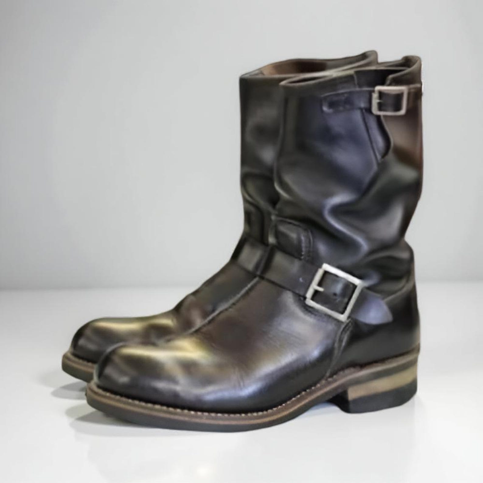 Handmade Black Leather Motorcycle Boots: Men's Logger Style - Etsy