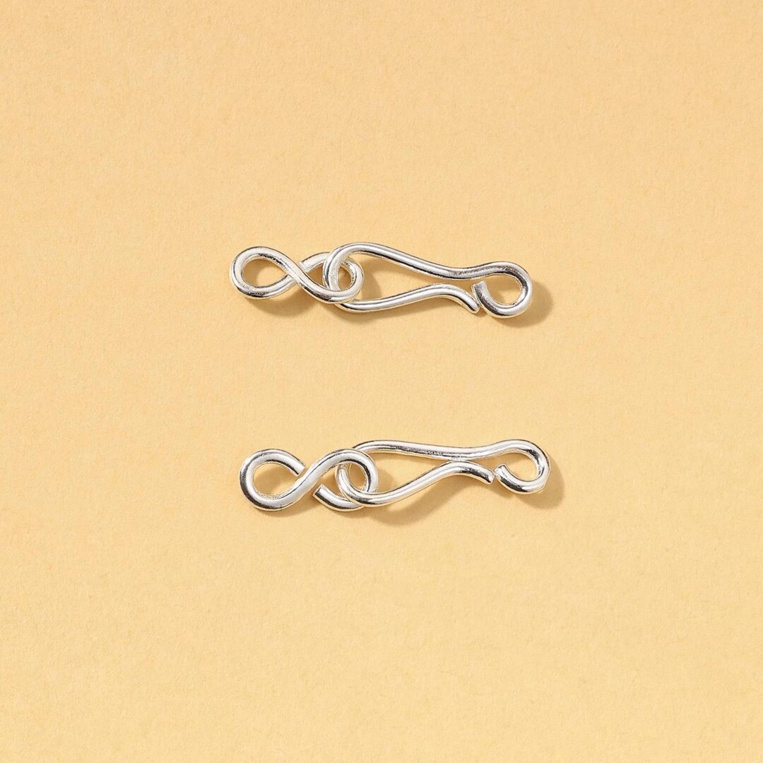925 Sterling Silver Hook & Figure 8 Clasps, Hook Clasp With Infinity ...