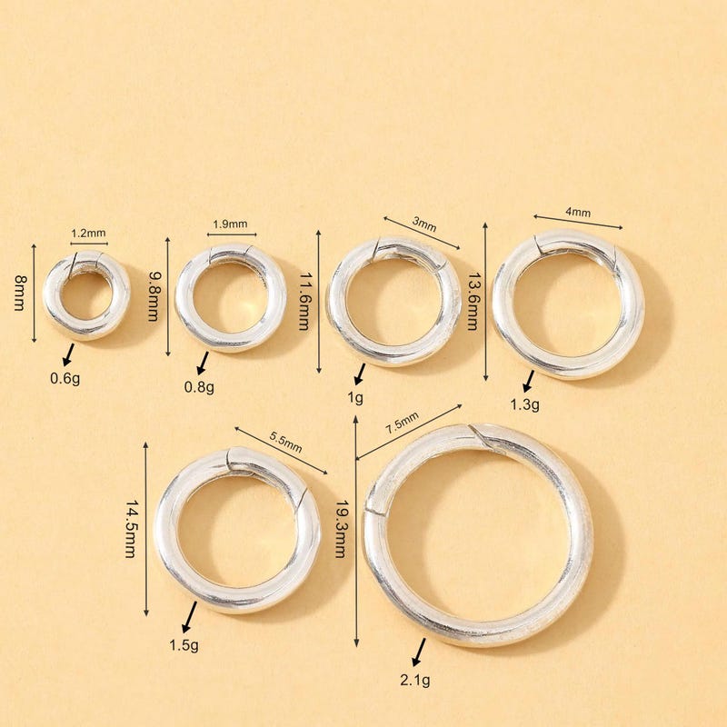 Silver Hinge Clasp Charms - Etsy