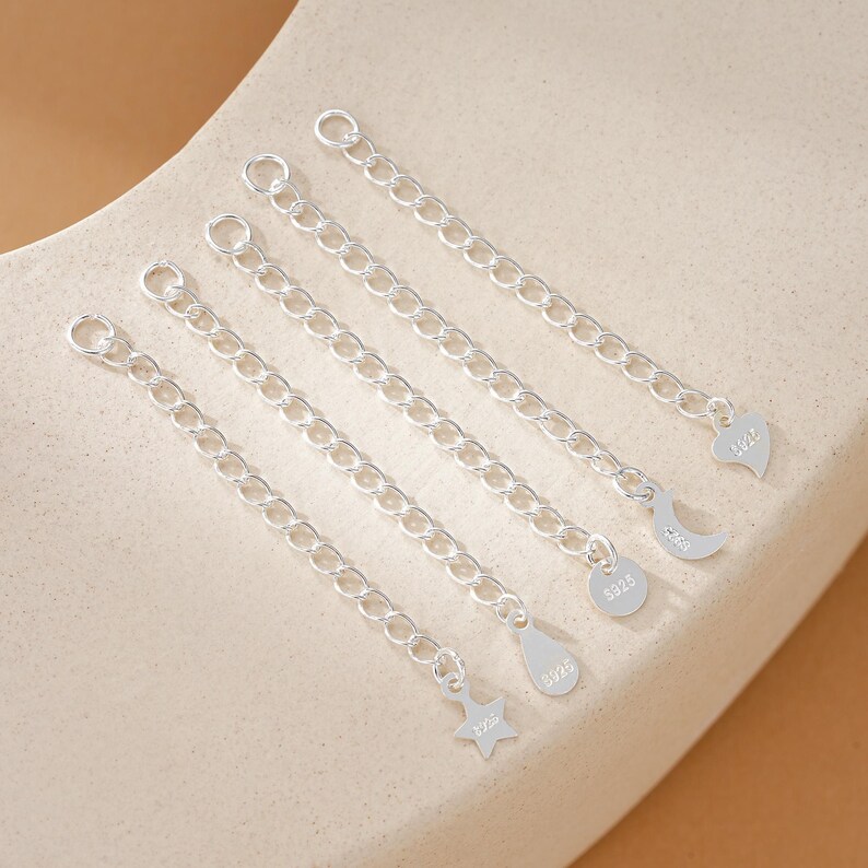 925 Sterling Silver Extension Chain, Extended Extension Tail Chain ...