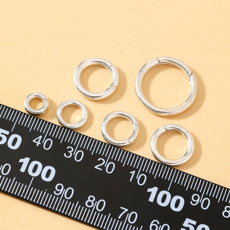 925 Sterling Silver Push Clasp, Round Carabiner Clasp, Spring Clasp for ...