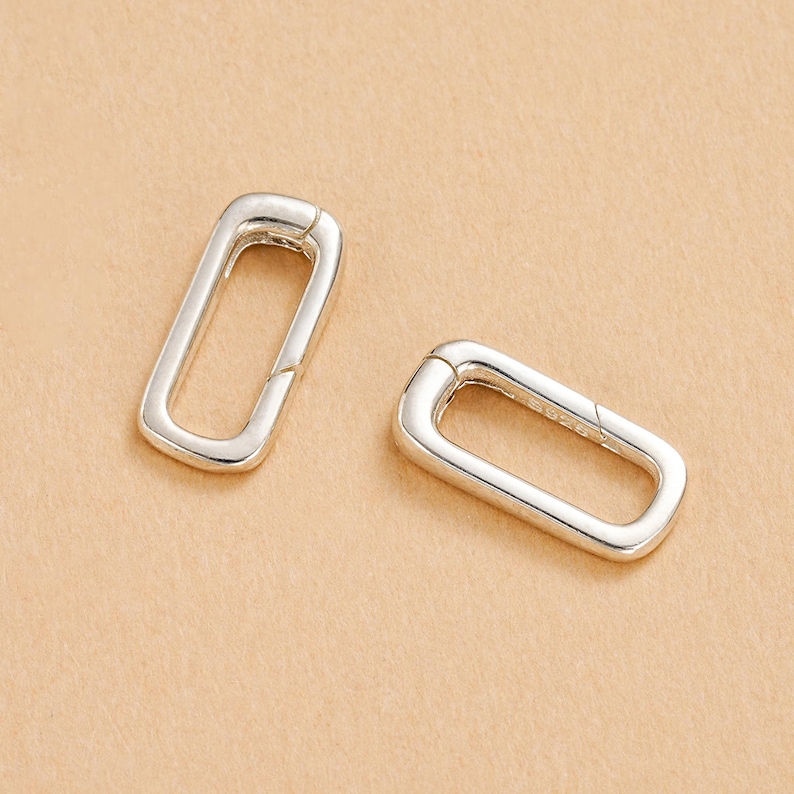 925 Sterling Silver Rectangle Spring Clasp, Bracelet Clasp, Necklace ...