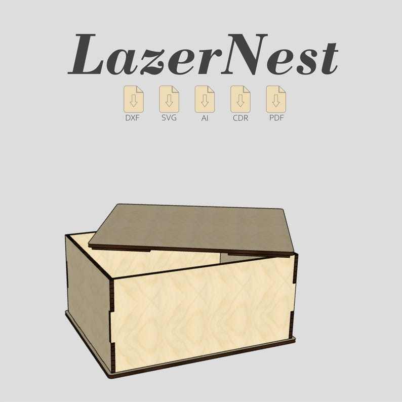 Laser Cut Files - SVG CDR Vector plans - Diy Box - DXF files for laser ...