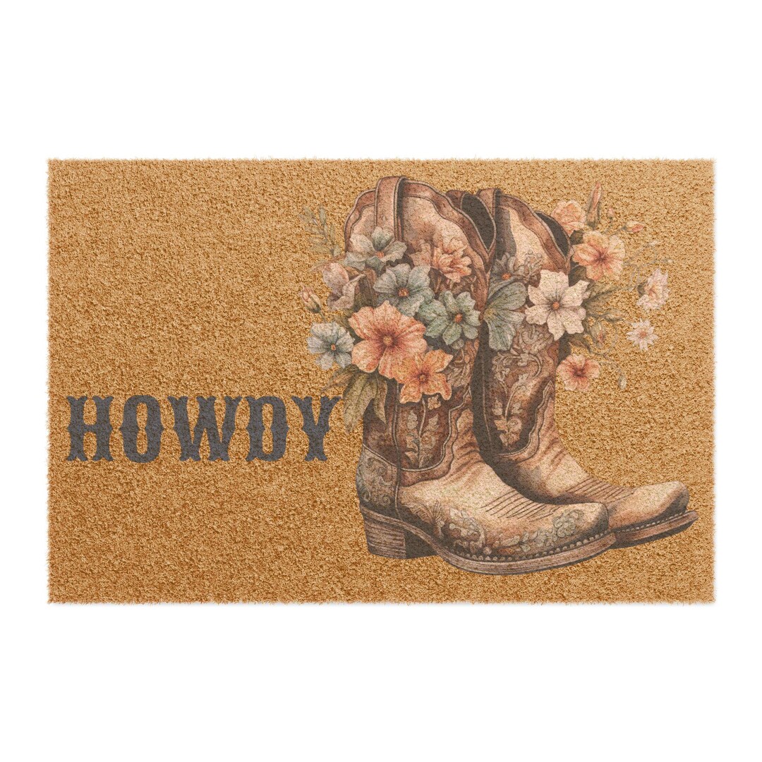 Western Door Mat - Cowboy Boots Doormat | Western Themed Entry Mat ...