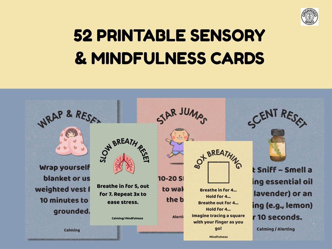 Sensory and Mindfulness for Kids. Stress Relief Activity Cards ...