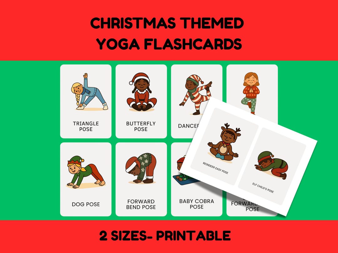 Christmas Yoga Cards – 24 Printable Xmas Poses (PDF) - Etsy