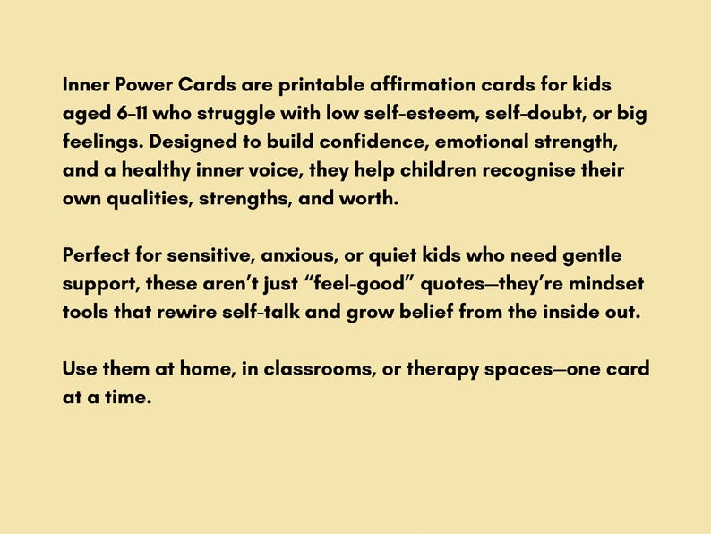 Inner Power Affirmation Cards for Kids – 52 Calm, Thoughtfully Designed ...