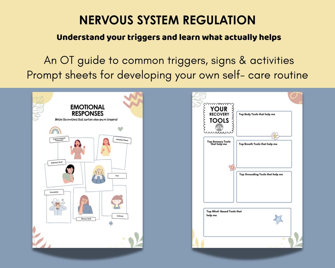 Nervous System Regulation Worksheets | Printable Coping Skills and ...