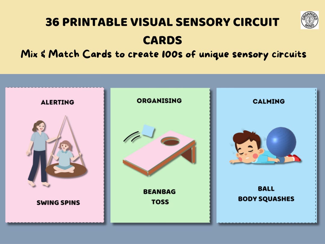 Printable Sensory Diet Cards | 36 OT Activities for Kids | Calming ...